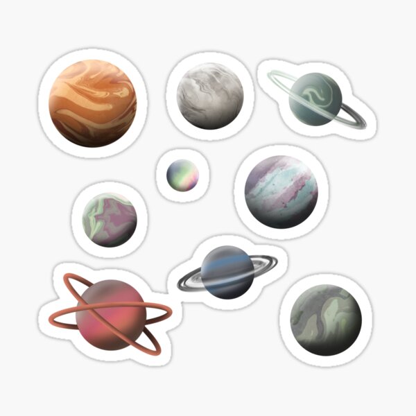 "Planets Pack" Sticker for Sale by purpl3canvas | Redbubble