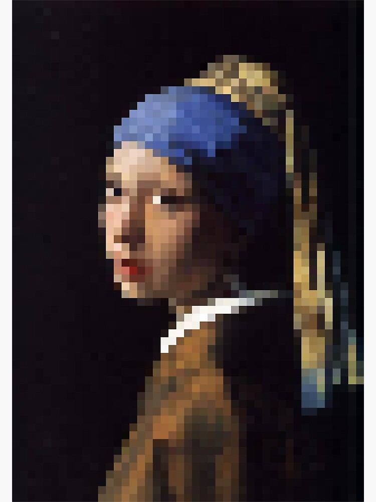 "Girl with a Pearl Earring Painting Pixelated" Poster for Sale by ...