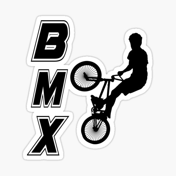 "bmx race bike cyclist rider trick freestyle design" Sticker for Sale ...