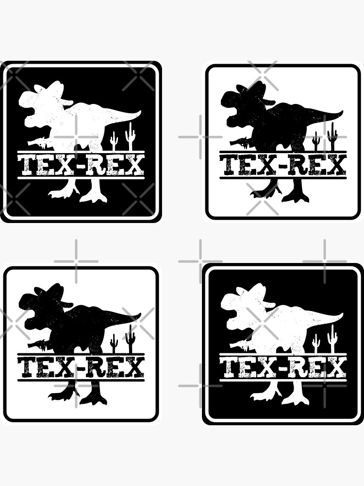 "Tex-Rex Funny Cowboy Dinosaur Cartoon (WHITE)" Sticker for Sale by ...