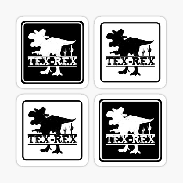 "Tex-Rex Funny Cowboy Dinosaur Cartoon (WHITE)" Sticker for Sale by ...