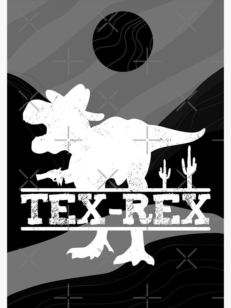 Lámina fotográfica «Dibujos animados de dinosaurio vaquero divertido ...