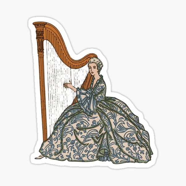 "woman playing harp" Sticker for Sale by byitnew | Redbubble