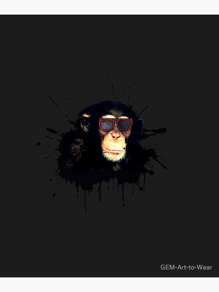 "Chimpanzee Monkey with cool shades on Paint Splash. Funny, Witty ...
