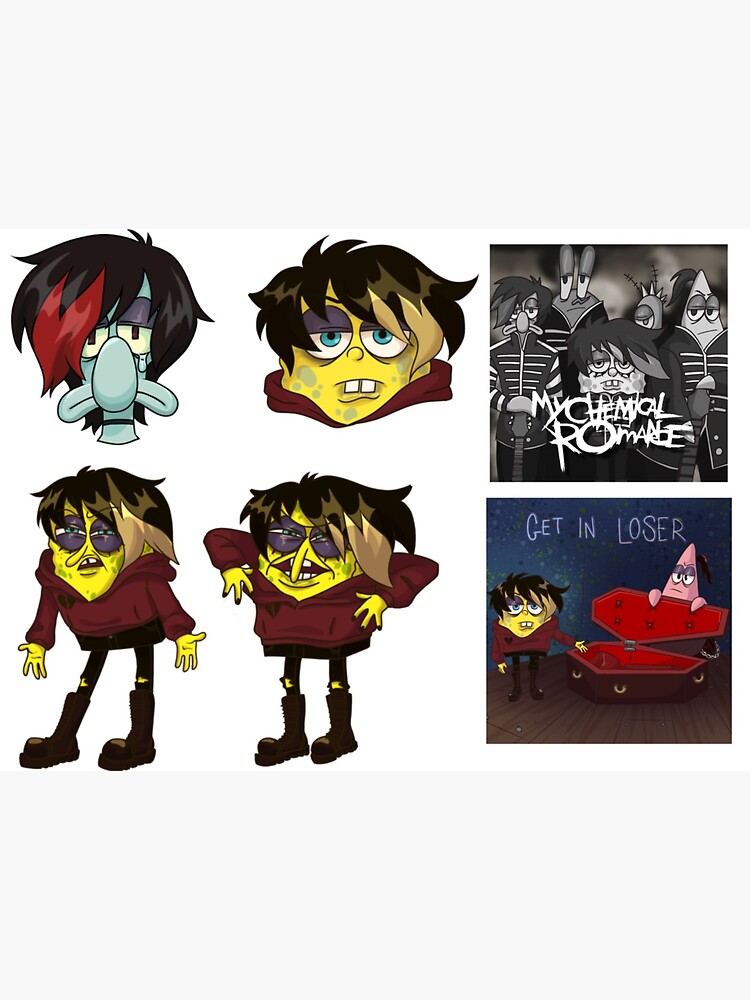 "emo spongebob and emo squidward collage" Sticker for Sale by deadfishgoo | Redbubble