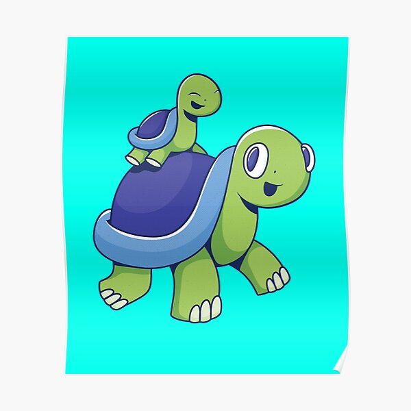 "Turtle Riding Turtle" Poster for Sale by theglobaladvent | Redbubble