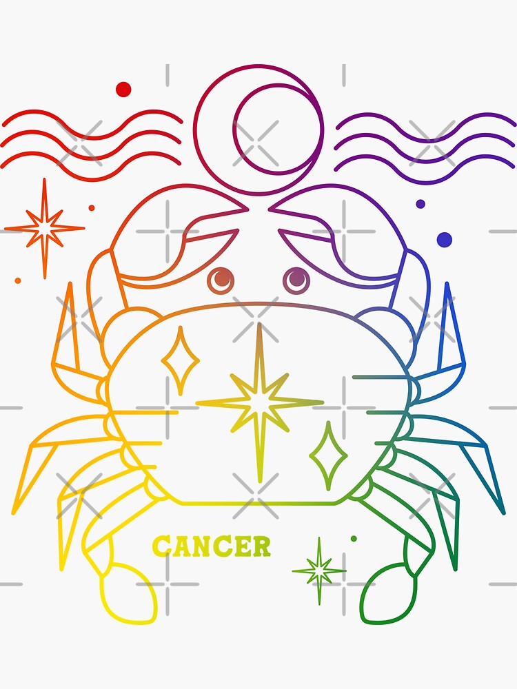 "Cancer Zodiac Sign rainbow pride" Sticker for Sale by Coco-Marty ...
