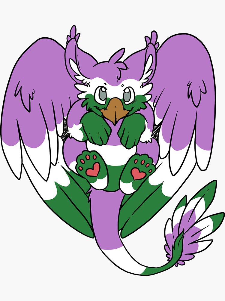 "Genderqueer Pride Griffin" Sticker for Sale by Beckasaurus | Redbubble