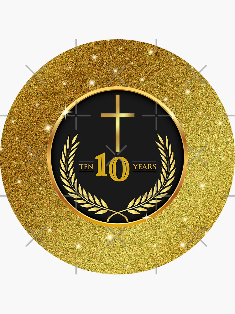"10 years, 10th Anniversary" Sticker for Sale by Fashionxj | Redbubble