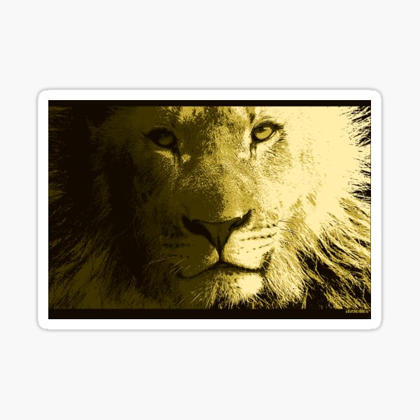 "Golden Lion" Sticker for Sale by zoeysgarageart | Redbubble