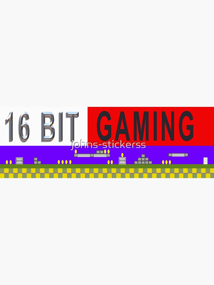 "16 Bit Console Retro Gaming" Sticker for Sale by johns-stickerss ...