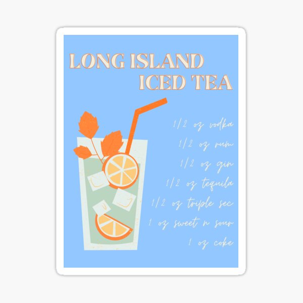 "Long Island Iced Tea Cocktail Poster" Sticker for Sale by reidriddle ...