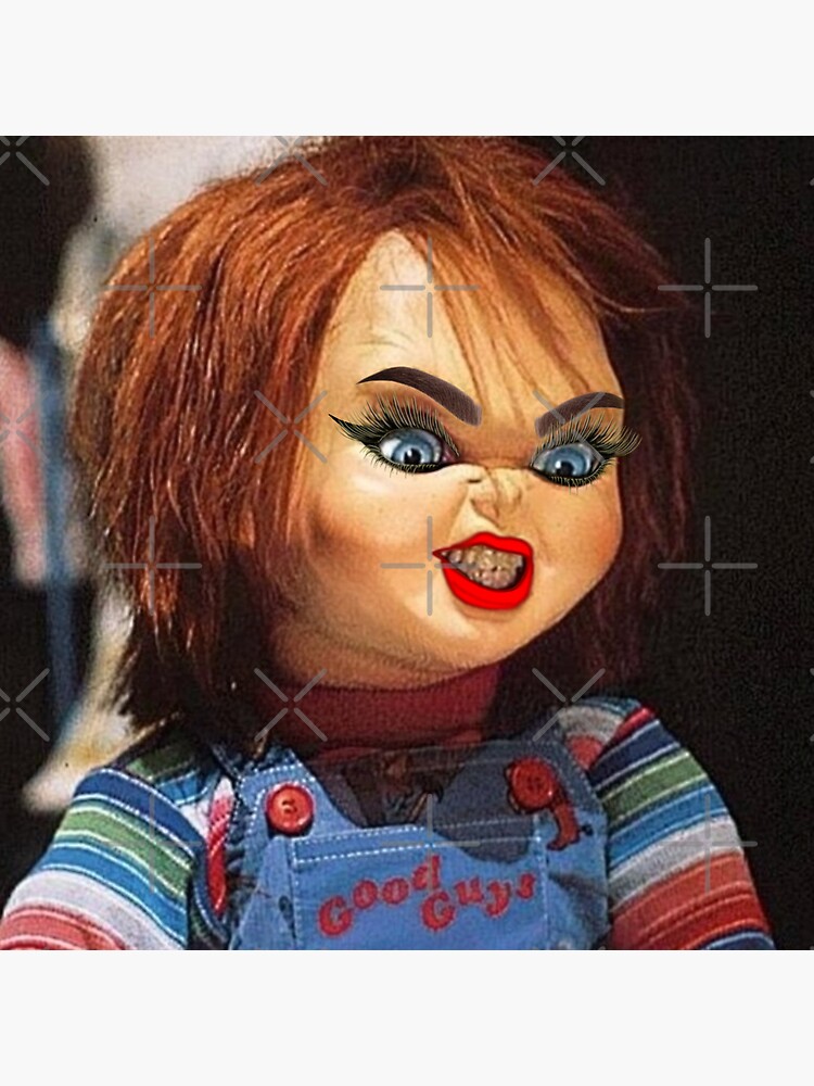 "Chucky with makeup" Sticker for Sale by sikmnxj | Redbubble