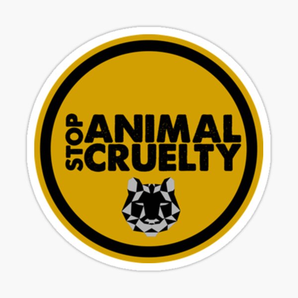 "STOP ANIMAL CRUELTY" Sticker for Sale by MaiDingTes | Redbubble