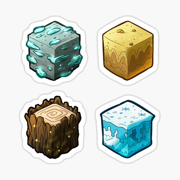 "Minecraft Block Set 2" Sticker for Sale by Mickieurkett | Redbubble
