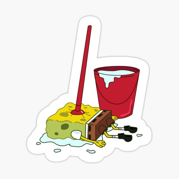"SpongeBob Mop" Sticker for Sale by kylebarr19 | Redbubble