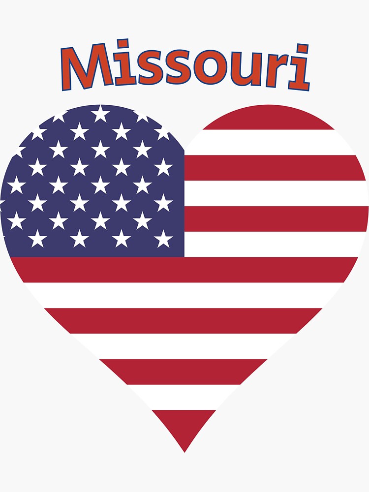 "Missouri American Flag Heart" Sticker for Sale by Queen1120 | Redbubble