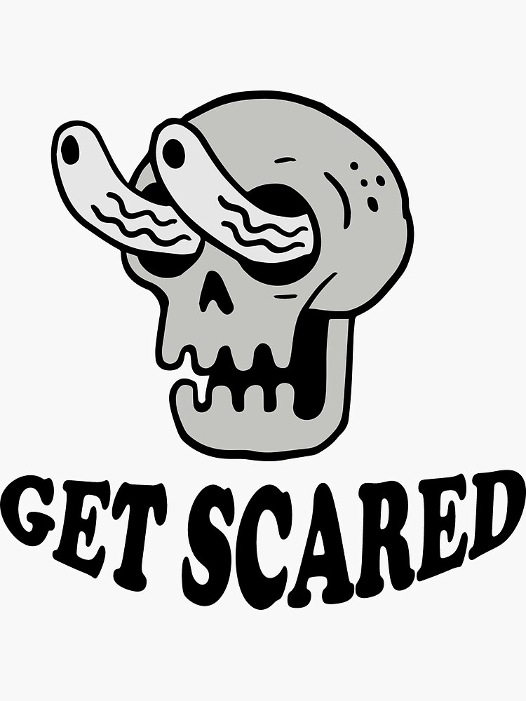 "get scared band" Sticker for Sale by HouFerdesigner | Redbubble