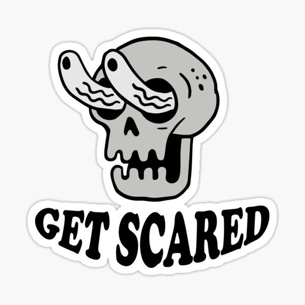 "get scared band" Sticker for Sale by HouFerdesigner | Redbubble