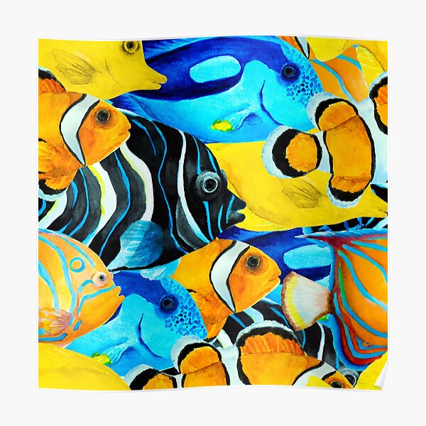 "Colorful aquarium fish" Poster for Sale by FGCART | Redbubble