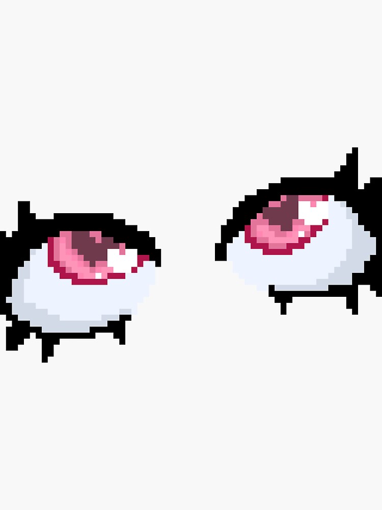 Cute Pink Pixel Eyes Sticker For Sale By Myx1 Redbubble