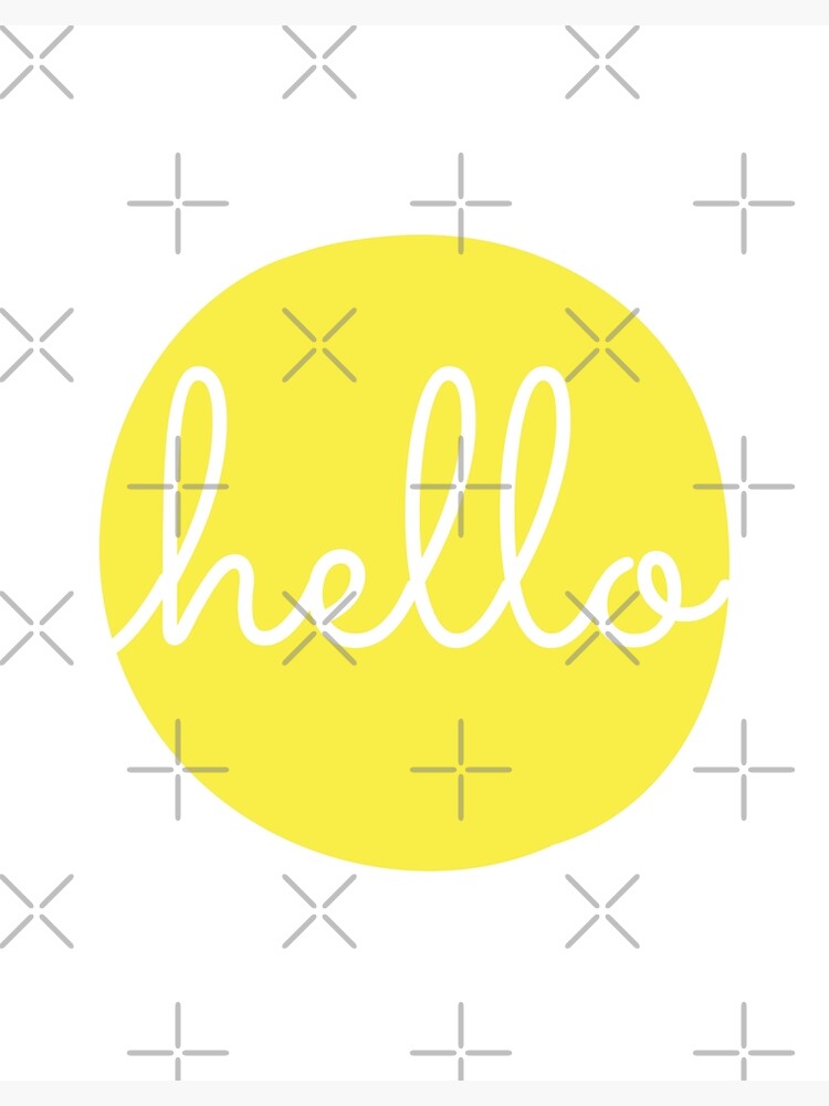 "Hello Yellow Minimalist Dot Modern Cursive Font Design" Poster by ...