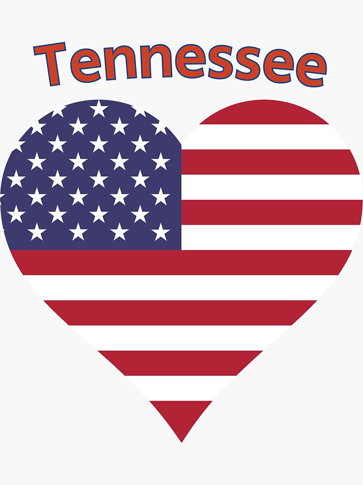 "Tennessee American Flag Heart" Sticker for Sale by Queen1120 | Redbubble
