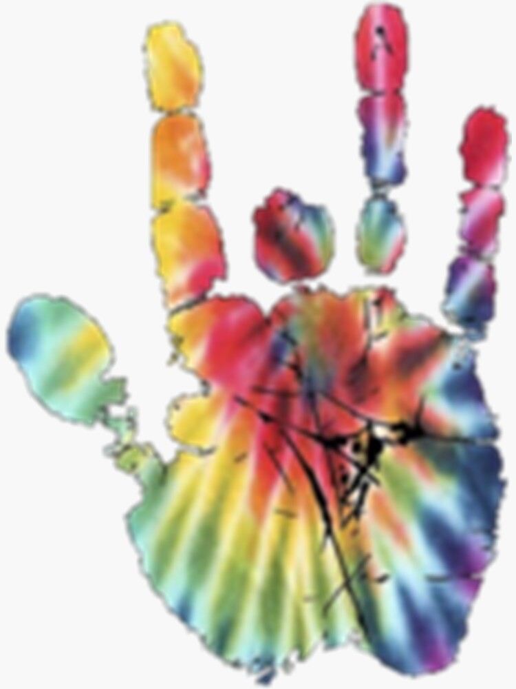 "Tie Dye Jerry Hand " Sticker for Sale by LittleAriannArt | Redbubble