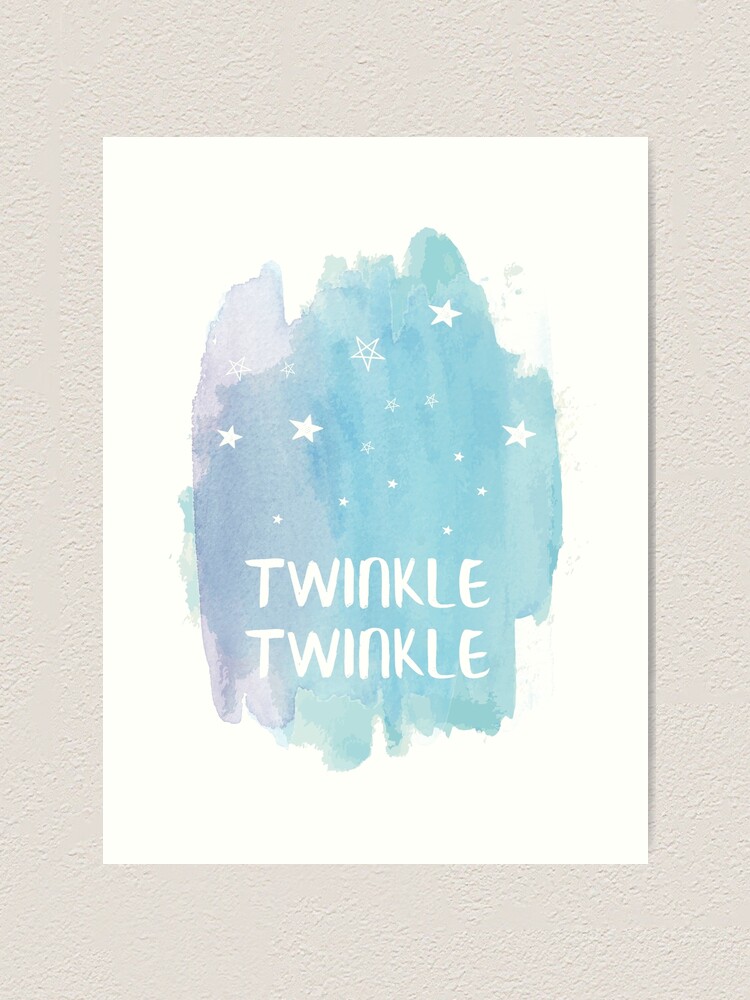 "Watercolor Twinkle Twinkle Little Star Purple and Blue Pastel" Art ...