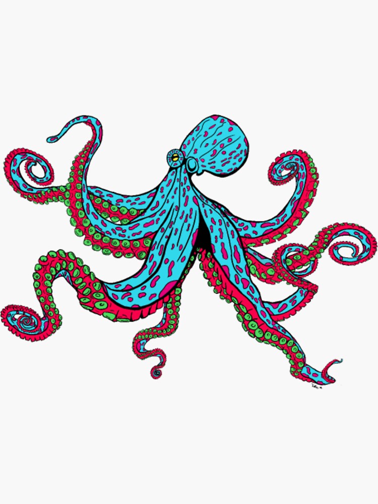 "Trippy Octopus" Sticker for Sale by CronseMari | Redbubble