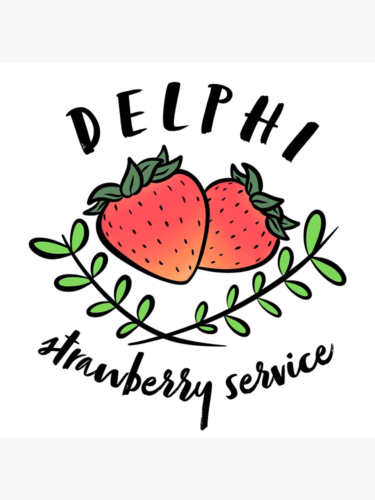 "Delphi Strawberry Service" Sticker for Sale by pjo-disney | Redbubble