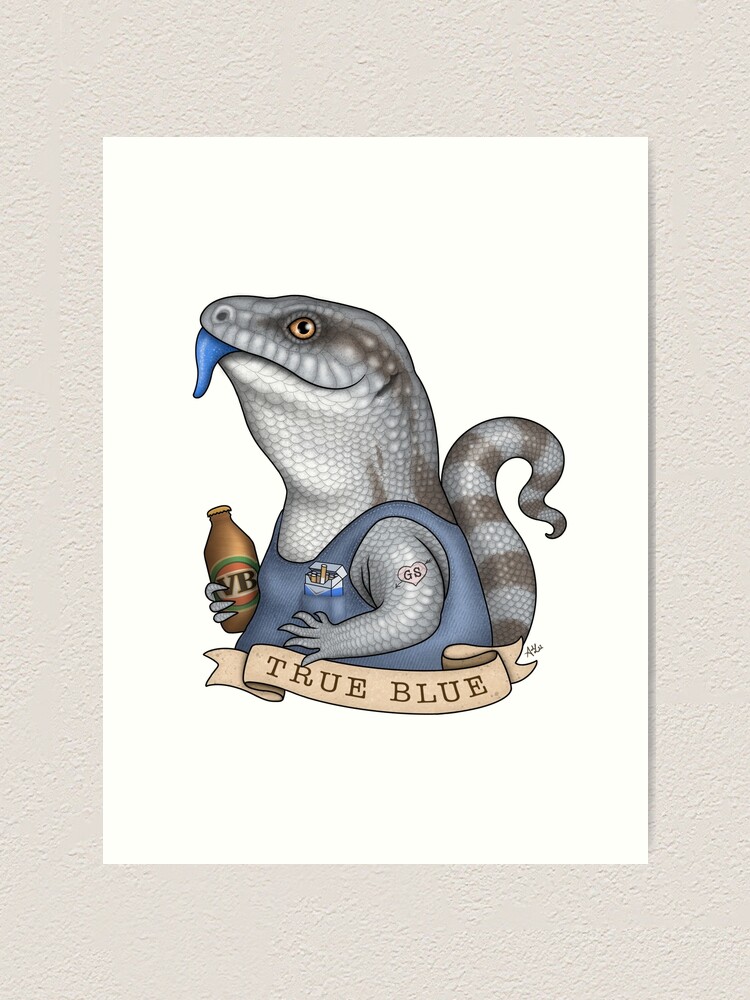 "Baz the Bluey" Art Print for Sale by miss-varanus | Redbubble
