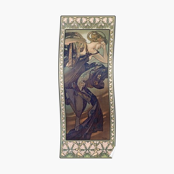 "The Moon and the Stars - Evening Star Alphonse Mucha" Poster for Sale ...