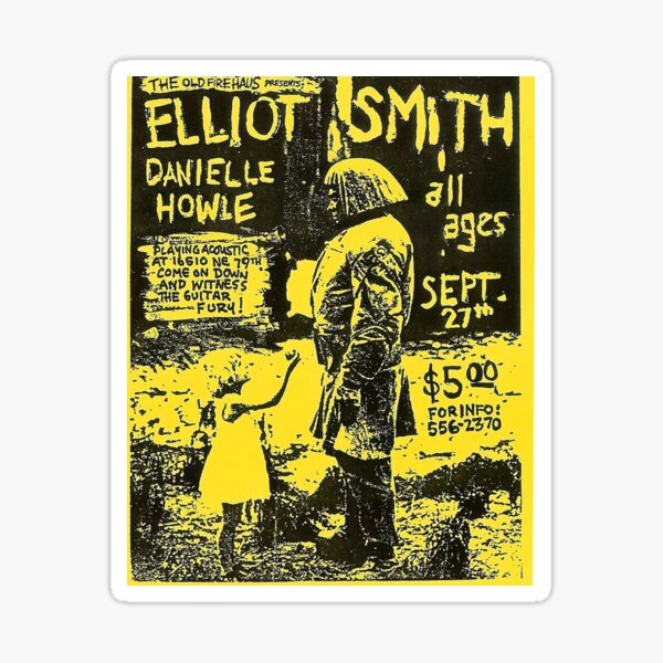 "Elliott Smith poster" Sticker for Sale by rebbecatorre | Redbubble
