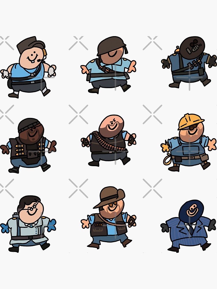 "TF2 Blu Fren Set" Sticker for Sale by MidnightKiryus | Redbubble