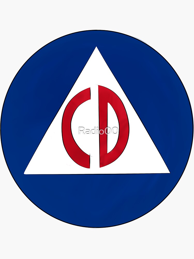 "Civil Defense Symbol" Sticker for Sale by Radio00 | Redbubble