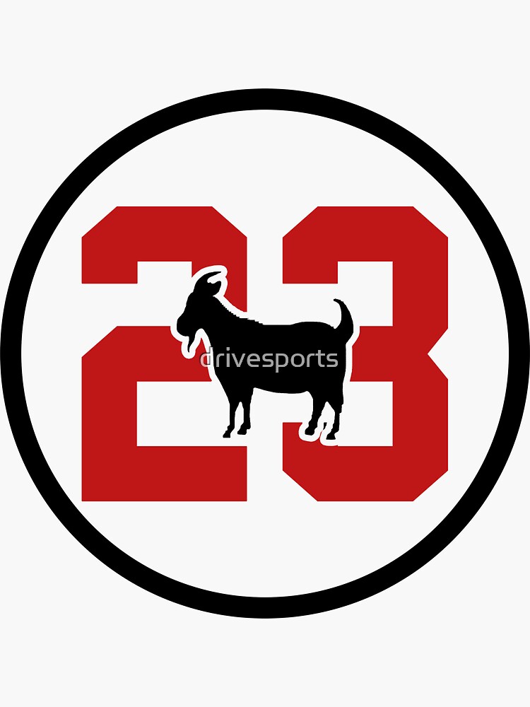 "Michael Jordan "GOAT" 23 Design" Sticker for Sale by drivesports ...