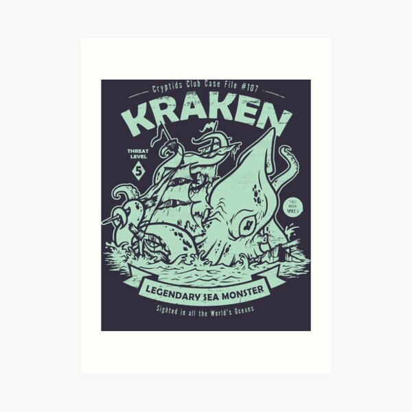 "Great Model Kraken Cryptids Club Awesome For Movie Fan" Art Print for ...