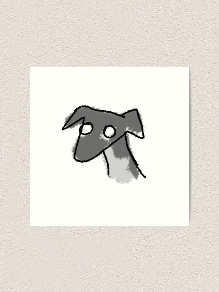"Cute Anxious Italian Greyhound Dog Doodle" Art Print for Sale by ...