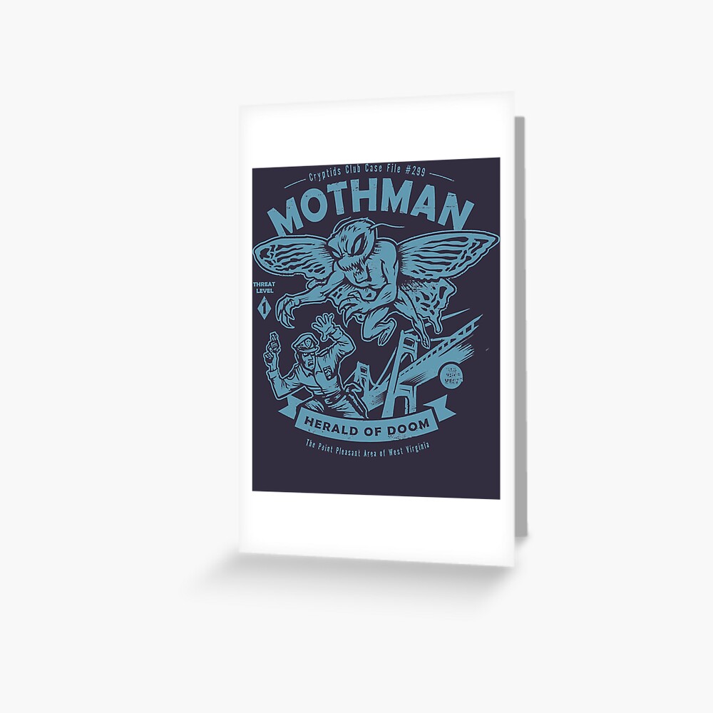 "Mens Funny Mothman Cryptids Club Case File Gifts For Fan" Greeting ...
