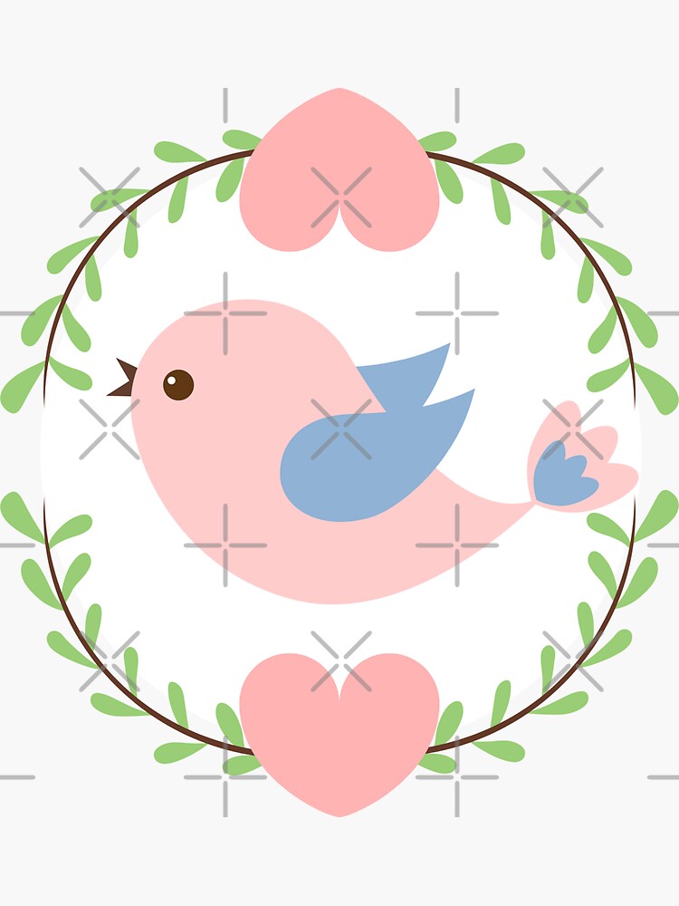 "Cute Pink Bird " Sticker for Sale by fatimah2002 | Redbubble