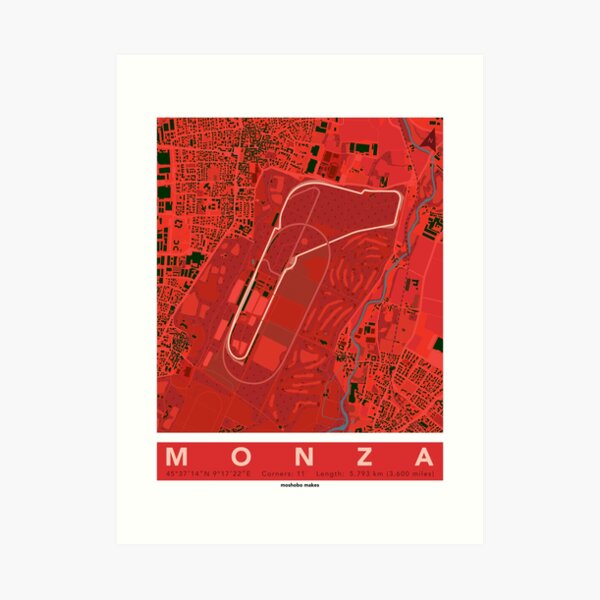 "Monza Circuit | Formula 1 Poster | Track Map" Art Print for Sale by ...
