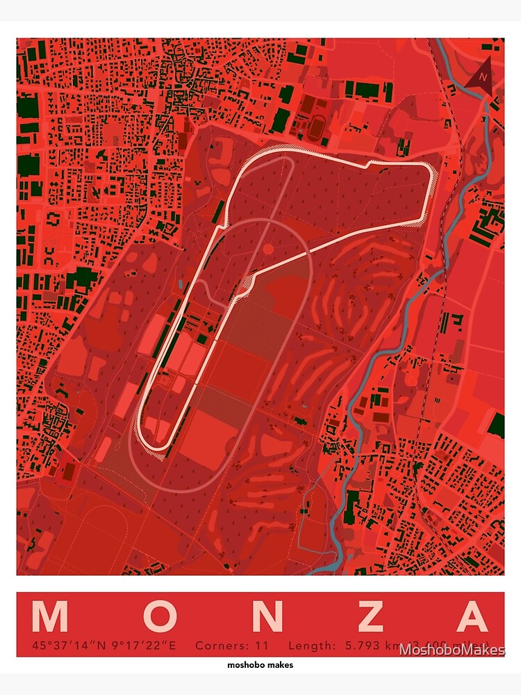 "Monza Circuit | Formula 1 Poster | Track Map" Poster for Sale by ...