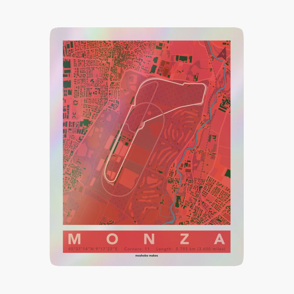 Z228 Monza Lissone Map Monza Circuit Map Grand Prix Art