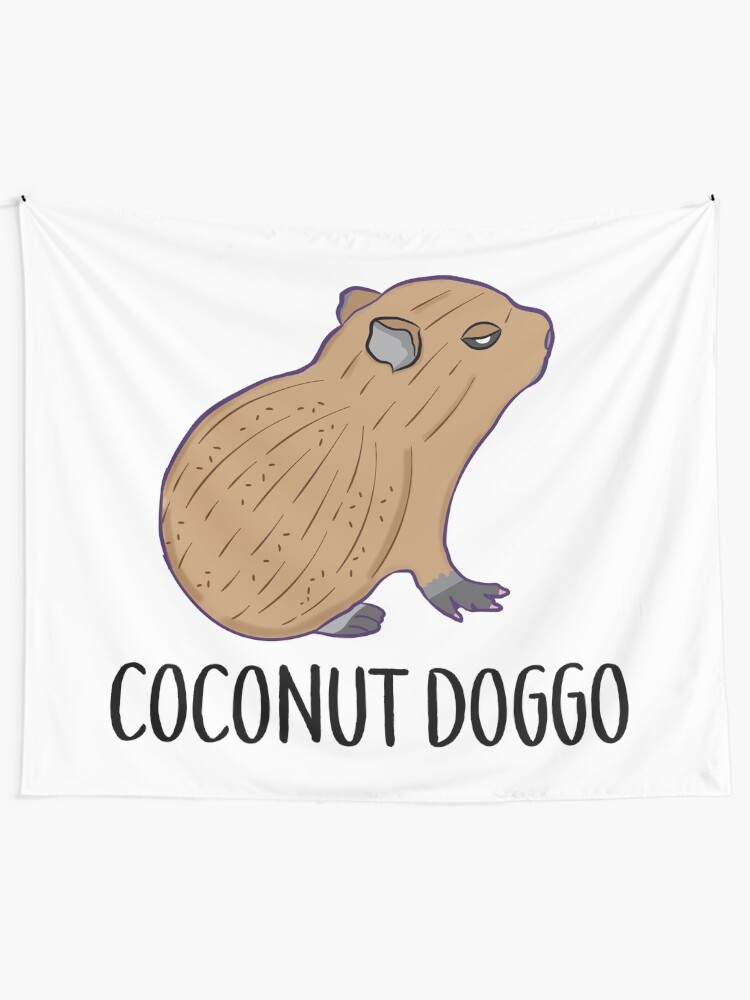"Coconut Doggo Capybara Cute Meme Kawaii Baby Capybara" Tapestry by ...