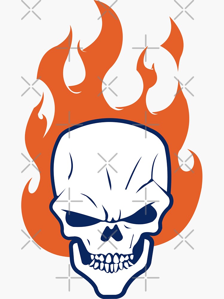 "Flaming Skull" Sticker for Sale by doctorheadly | Redbubble