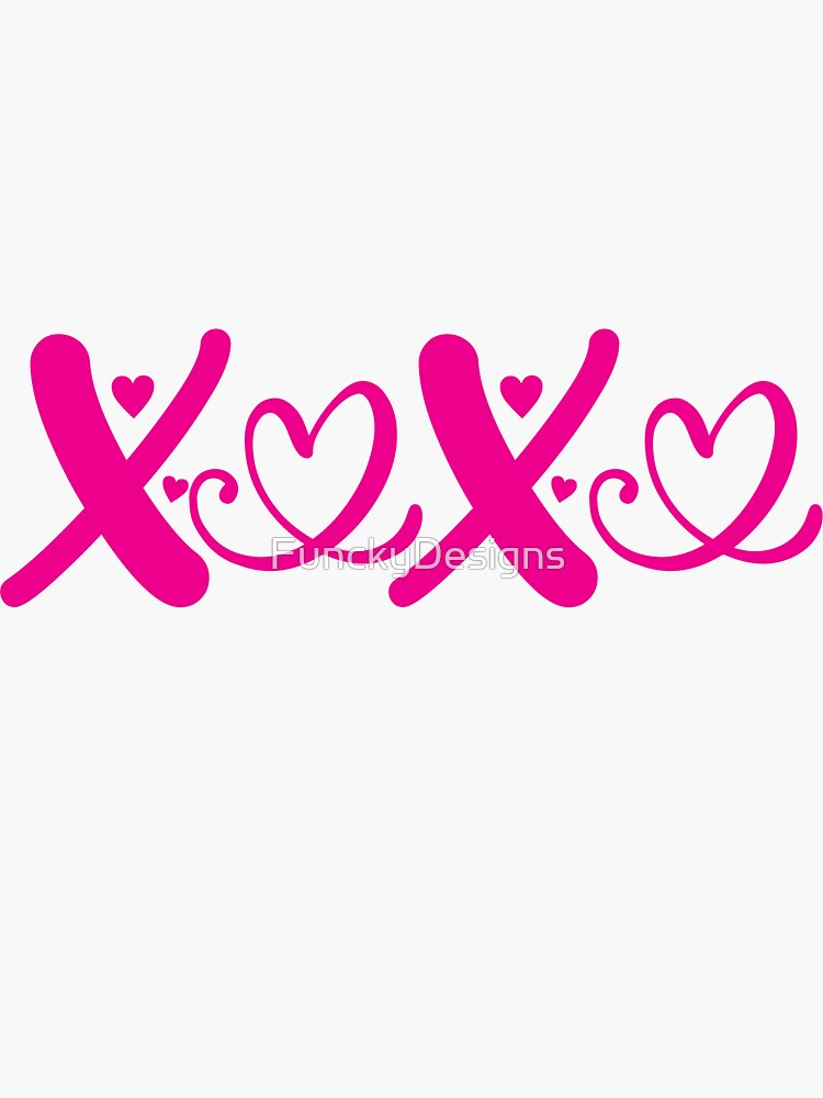 "XOXO Pink Heart Cute Bumper Sticker" Sticker for Sale by FunckyDesigns ...