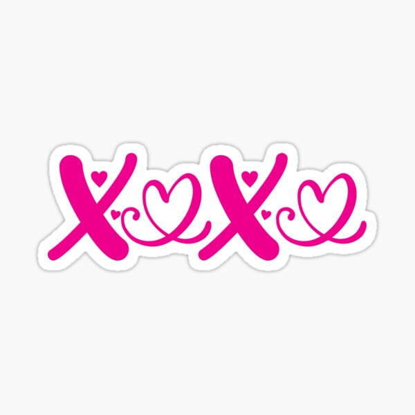 "XOXO Pink Heart Cute Bumper Sticker" Sticker for Sale by FunckyDesigns ...