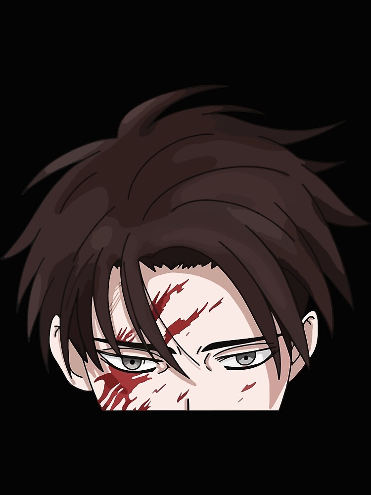 "Attack On Titan Bloody Levi Peeker" Poster for Sale by brookssumnervzn ...