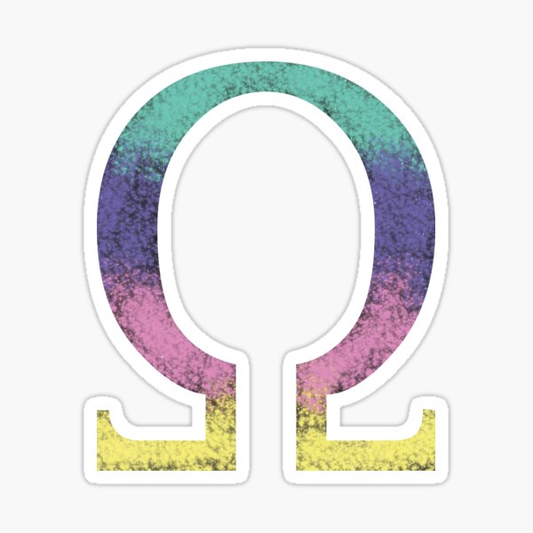 "Omega - Greek Letter " Sticker for Sale by KaySplashDesign | Redbubble